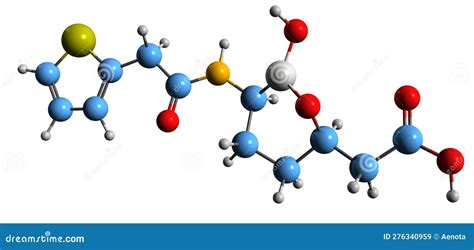 Vaborbactam Molecular Structure Isolated On Black Royalty Free Illustration
