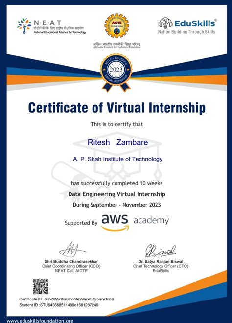Dataengineering Aws Internship Eduskills Aicte Dataanalytics… Ritesh Zambare