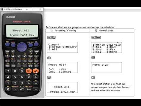 CASIO Fx ZA PLUS Reset Normal YouTube