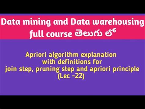 Apriori Algorithm Steps For Frequent Item Set Generation Join Step Pruning Step Apriori