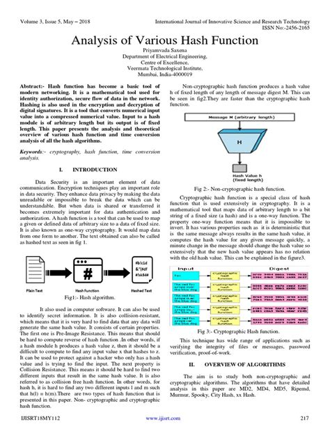 Analysis Of Various Hash Function Cryptography Secure Communication