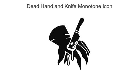 Dead Hand And Knife Monotone Icon In Powerpoint Pptx Png And Editable Eps Format PPT Slide