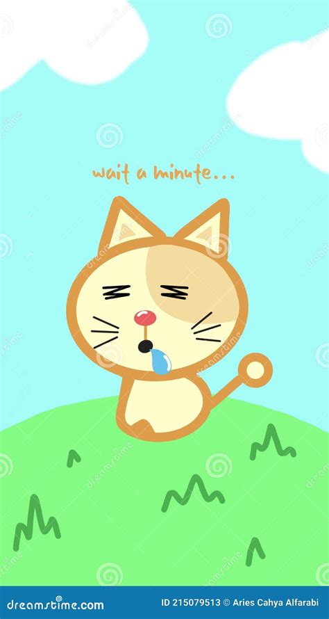 Lazy Cute Cat Wallpaper Quotes Stock Illustration Illustration Of Clothing Organ