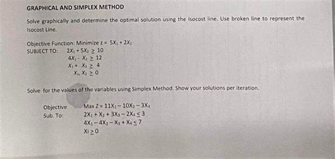 Solved Solve Graphically And Determine The Optimal Solution
