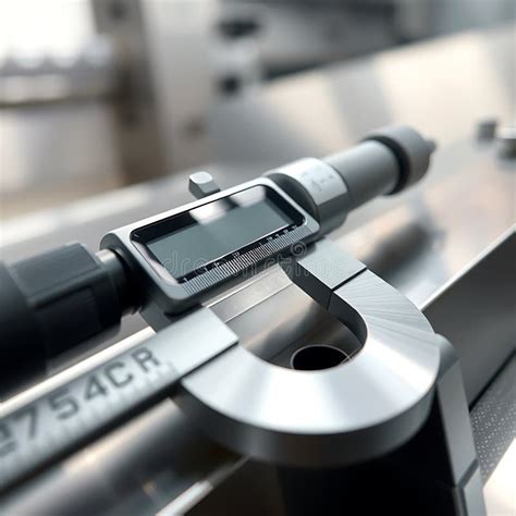 A Hand Holding A Digital Micrometer Measuring A Small Component On A