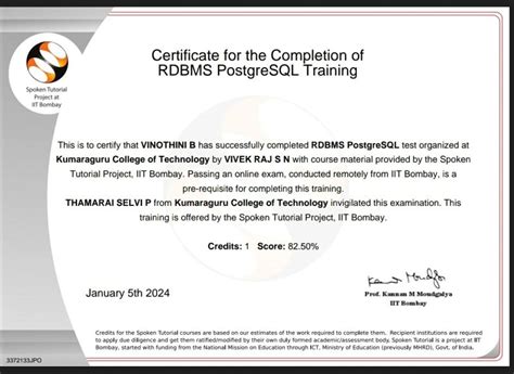 Vinothini Balusamy On Linkedin Iitbombay Rdbms Postgresql