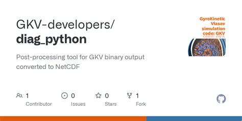 github gkv developers diag python post processing tool for gkv