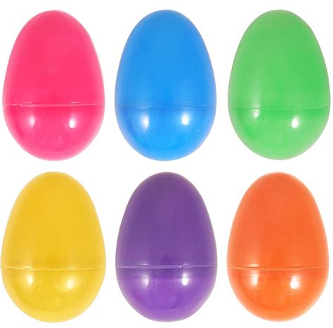 6 X Large Assorted Colour Fillable Plastic Surprise Easter Eggs Fill