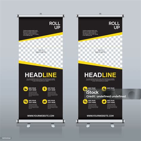 배너 디자인 템플릿 추상적 인 배경 디자인을 끌어 당기기 X 배너 사각형 크기를 롤업합니다 배너 표지판에 대한 스톡 벡터 아트