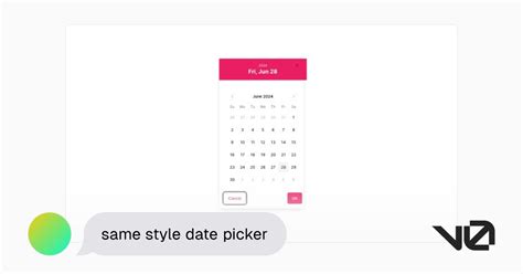 same style date picker a shadcn ui and v0 generation v0