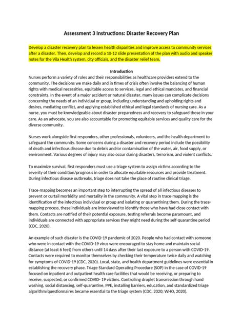 assessment 3 instructions pdf emergency management health equity