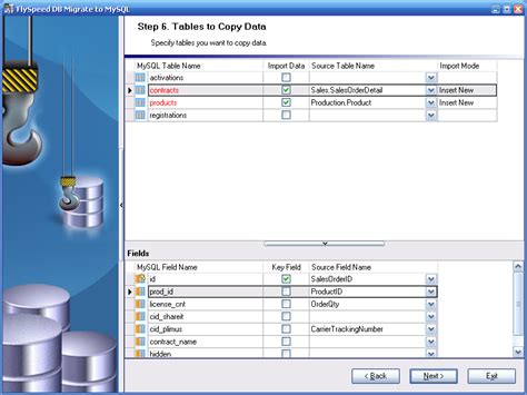 FlySpeed DB Migrate To MySQL Specification Of Objects To Copy Data For Update