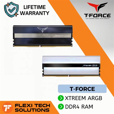 T FORCE XTREEM ARGB 16GB X2 8GB X2 3600MHZ DDR4 Black White 329J390 0021000 Gaming RAM Flexi