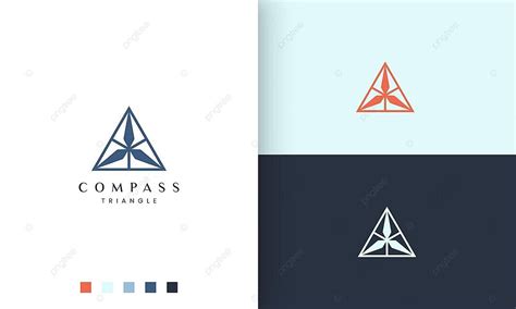 Simple And Modern Triangle Compass Shape For Navigation Or Adventure
