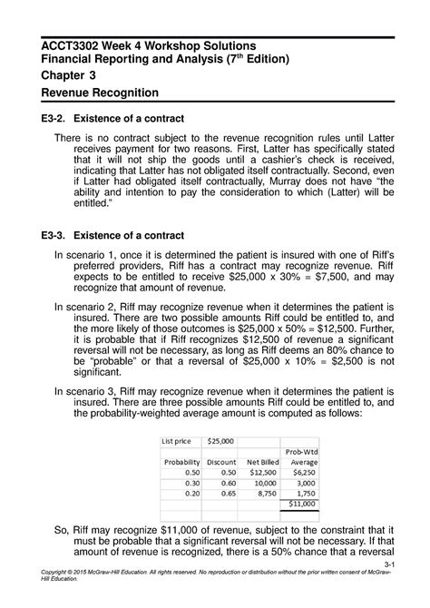 4a Acct3302 Week 4 Chp 3 Ws Solutions S2 2019 Acct3302 Week 4 Workshop Solutions Financial