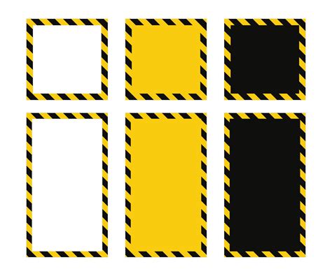 Warning Square Frame With Yellow And Black Diagonal Stripes Rectangle