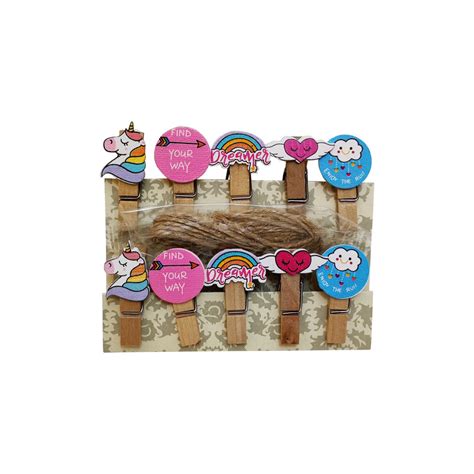 قیمت و خرید گیره عکس کلاوس طرح یونی کورن و قلب کد 34 مجموعه 10 عددی