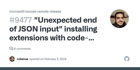Unexpected End Of Json Input Installing Extensions With Code Server · Issue 9477 · Microsoft