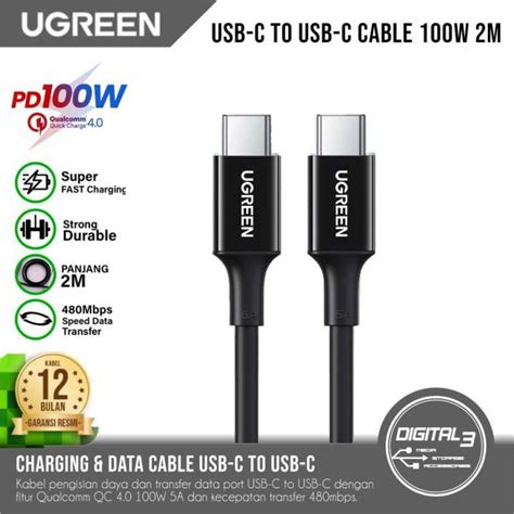 Jual Ugreen Cable Usb-c To Usb Type C 100w Kabel Data Fast Charging Pd ...