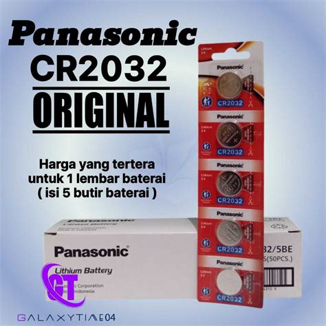 Jual Panasonic Cr2032 Original 3v Made In Indonesia Cr 2032 Battery Perlembar Isi 5 Shopee