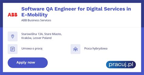 oferta pracy software qa engineer for digital services in e mobility
