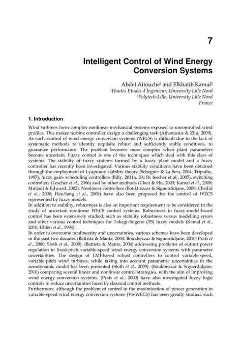 Pdf Intelligent Control Of Wind Energy Conversion Systems