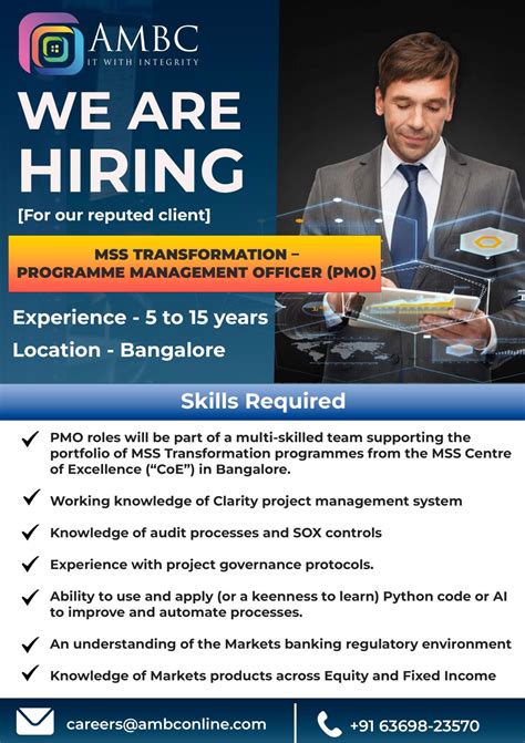 Revathi Mariraj On Linkedin Hiring Pmo Bangalorejobs Immediatehiring
