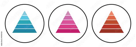 Colored Levels Of Triangular Pyramid Maslow Hierarchy Of Needs Triangle Pyramid Chart Steps