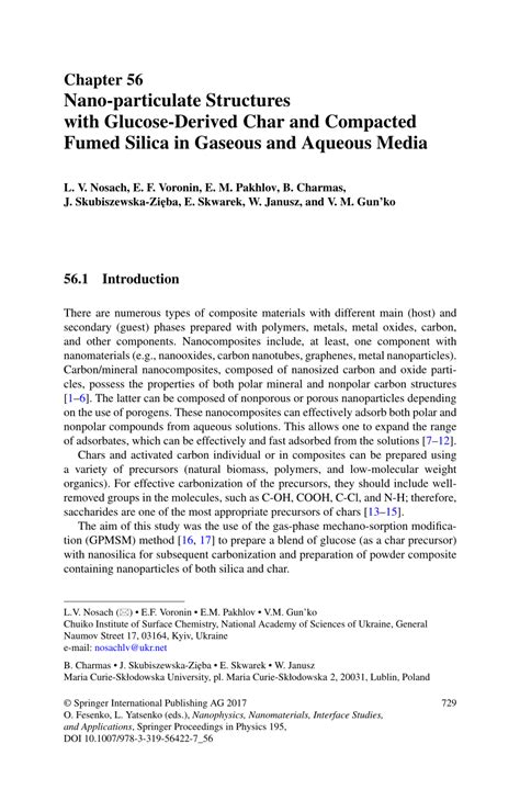 Pdf Nano Particulate Structures With Glucose Derived Char And Compacted Fumed Silica In