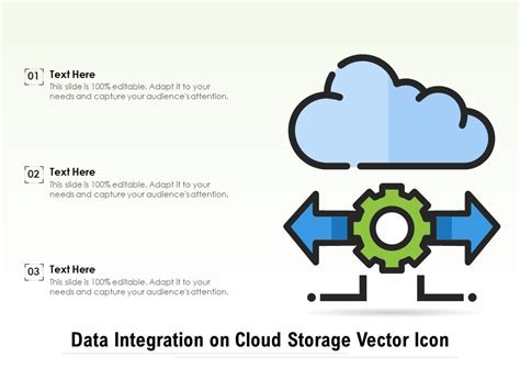 data integration on cloud storage vector icon ppt powerpoint