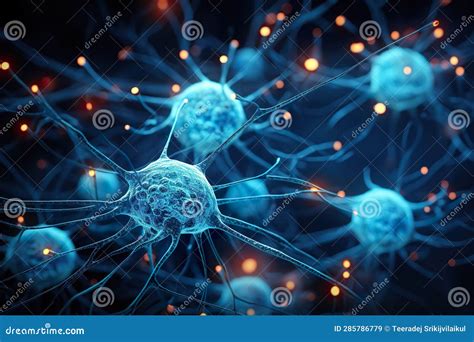 Electron Microscopy of Brain Neural Network. Illustration by Generative AI Stock Illustration ...