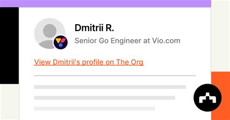 Dmitrii R Senior Go Engineer At The Org