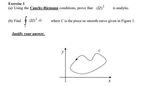solved exercise 1 a using the cauchy riemann conditions