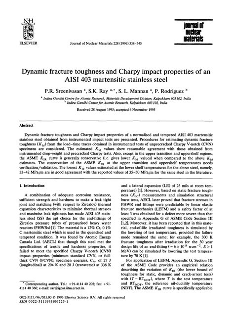 Pdf Ductile Brittle Transition Temperatures And Dynamic Fracture Toughness Of 9cr1mo Steel