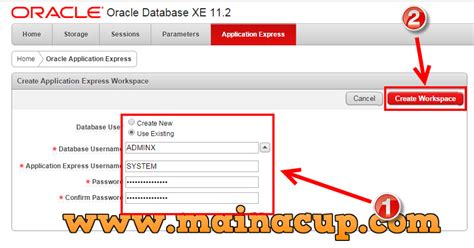 การสร้าง Workspace ในเพื่อใช้งาน Oracle Application Express รับสอน
