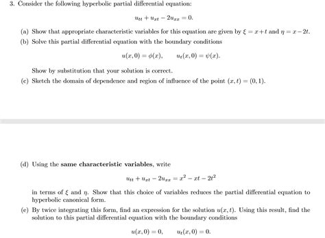 Solved 3 Consider The Following Hyperbolic Partial