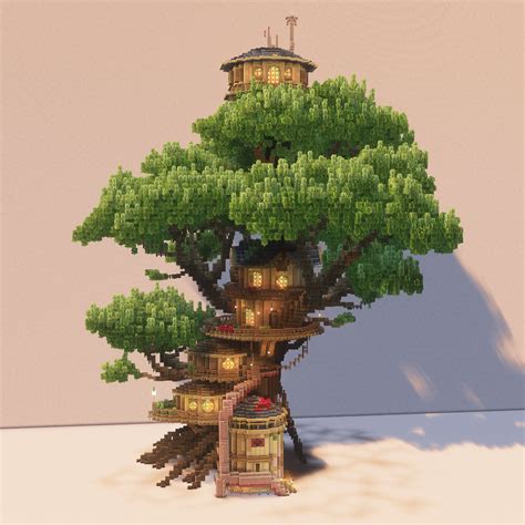 Get More From Massivespeck On Patreon Minecraft Treehouses Minecraft Tree Minecraft Blueprints