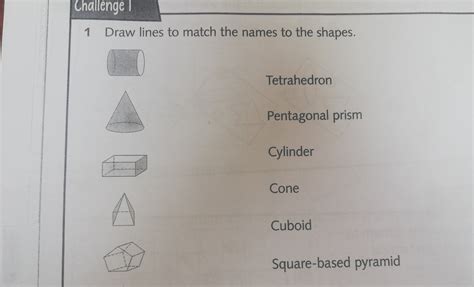 Solved Challenge 1 1 Draw Lines To Match The Names To The Shapes