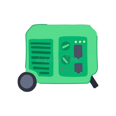 Battery Electricity Generator Cartoon Vector Illustration Stock Vector