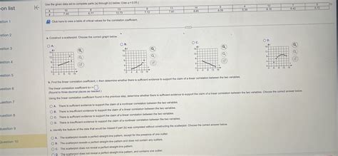 Solved Use The Given Data Set To Complete Parts A Through