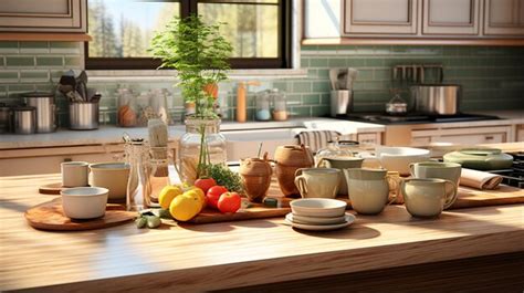 Premium Ai Image Kichen View High Definition Photography Creative Background Wallpaper