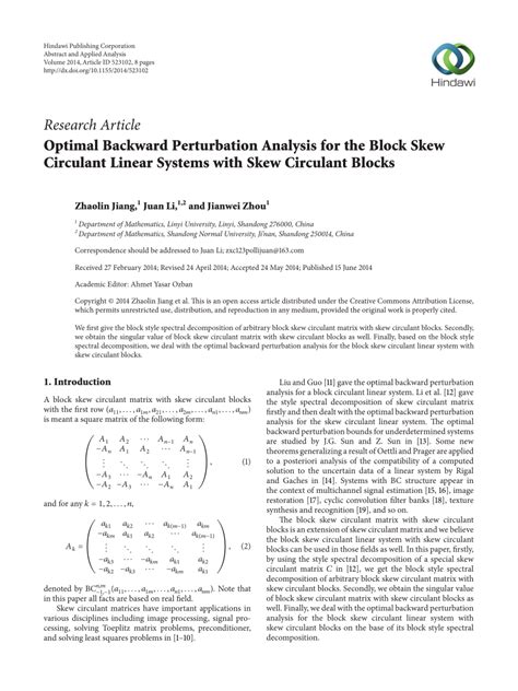 pdf optimal backward perturbation analysis for the block skew