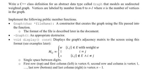 Write A C Class Definition For An Abstract Data Chegg