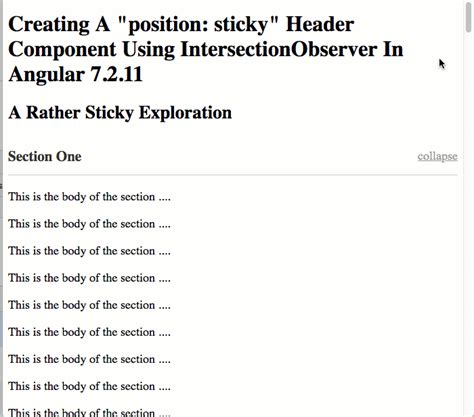 Creating A Position Sticky Header Component Using