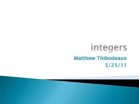 PPT Integers PowerPoint Presentation Free Download ID
