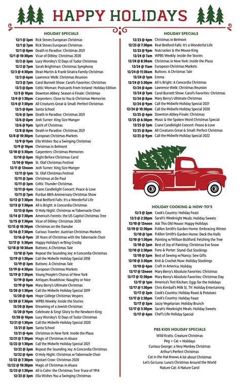 WPBS Holiday Programming WPBS Serving Northern New York And Eastern Ontario