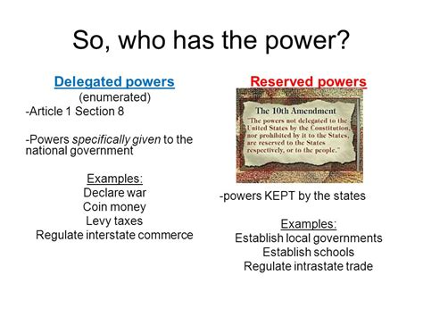 Delegated Powers Examples