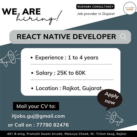 Rushabh Group Of Companies On Linkedin Hiring React Reactnative