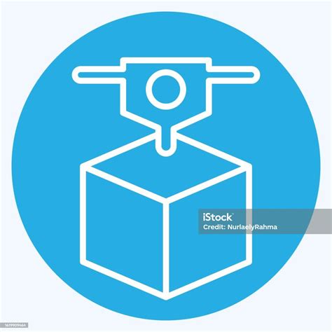 Icon 3d Printing Related To 3d Visualization Symbol Blue Eyes Style Simple Design Editable