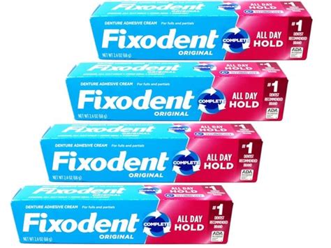 Fixodent Denture Adhesive Cream 4 Count 2 4 Ounce Each Ebay